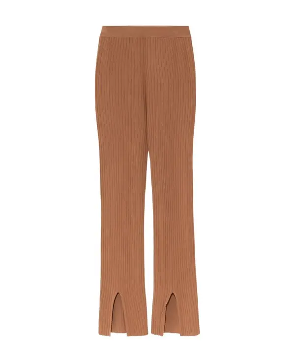 Nanushka High-waist Front-slit Leggings - Brown
