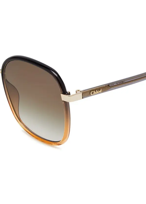 Chloé Two-tone Square Frame Sunglasses
