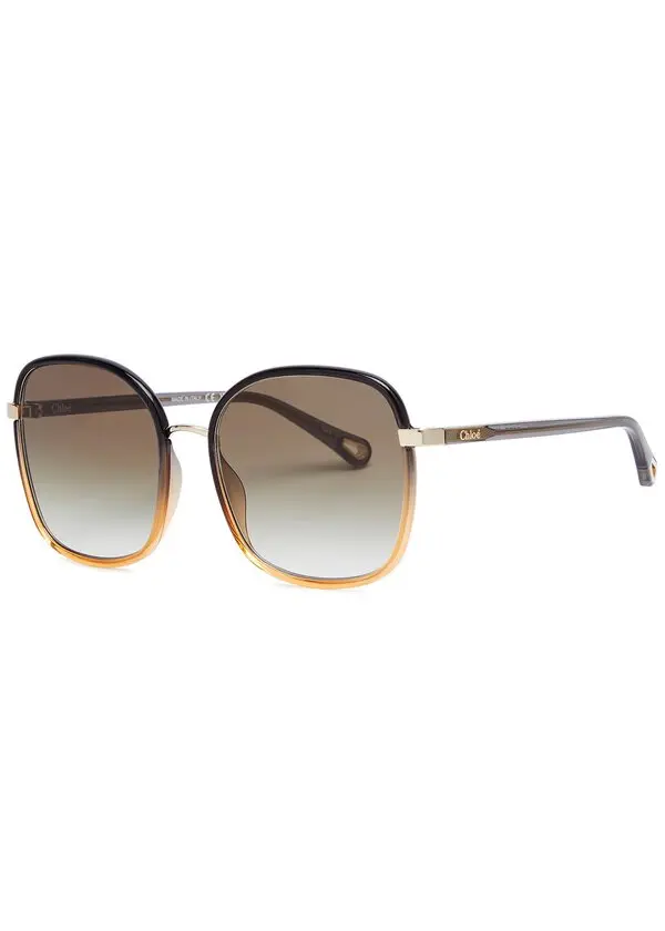 Chloé Two-tone Square Frame Sunglasses