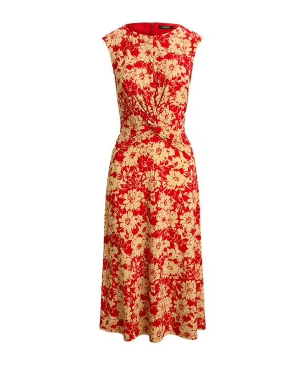 Ralph Lauren Sleeveless Round Neck Dress - Red