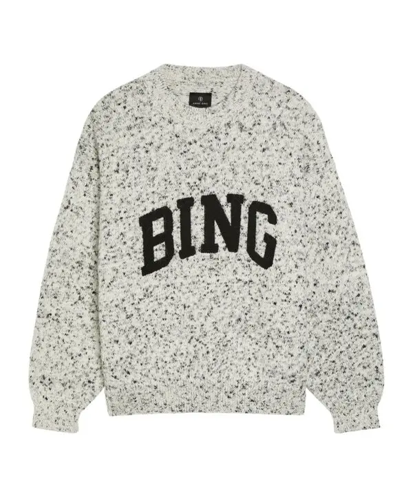 ANINE BING Long Sleeve Crewneck Knitwear - White