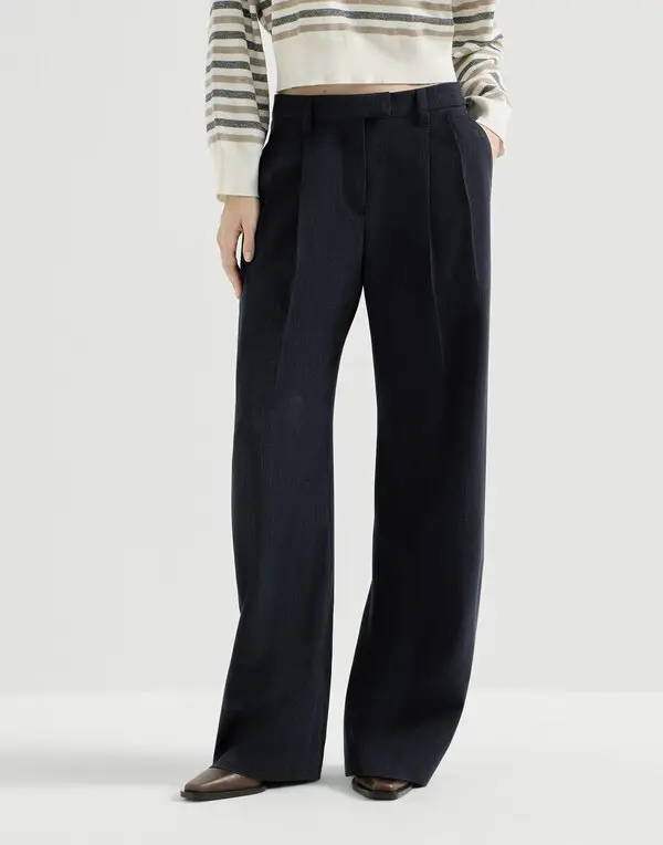 Brunello Cucinelli Wool-blend Casual Trousers With Belt Loops