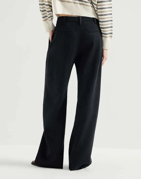Brunello Cucinelli Wool-blend Casual Trousers With Belt Loops