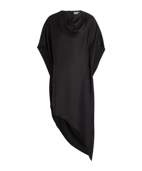 Simkhai Sadia Asymmetric Satin Mini Dress - Black