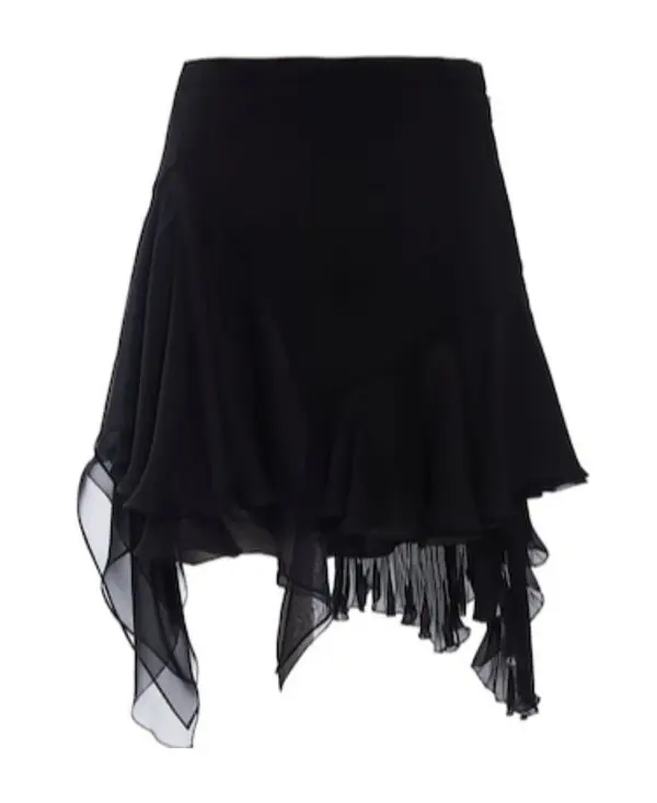 Versace Asymmetrical Ruffle Hem Mini Skirt