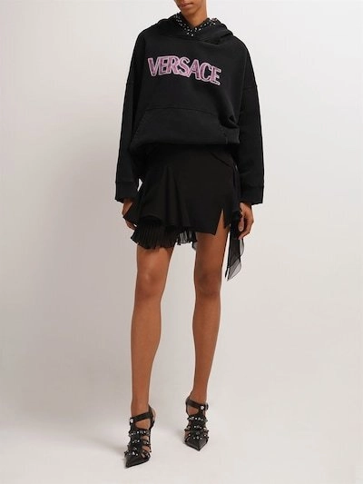 Versace Asymmetrical Ruffle Hem Mini Skirt