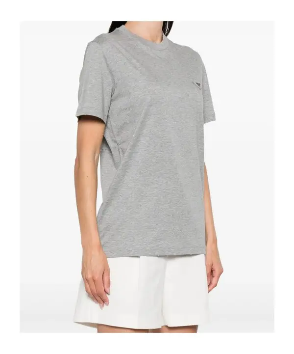 Prada Logo-patch T-shirt - Hemp Gray