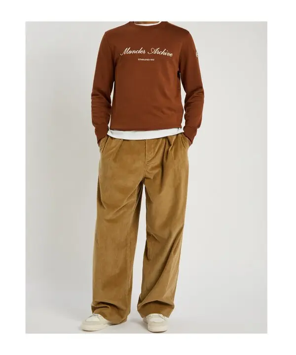 Moncler Cotton Blend Sweatshirt Embroidered With Brand Logo