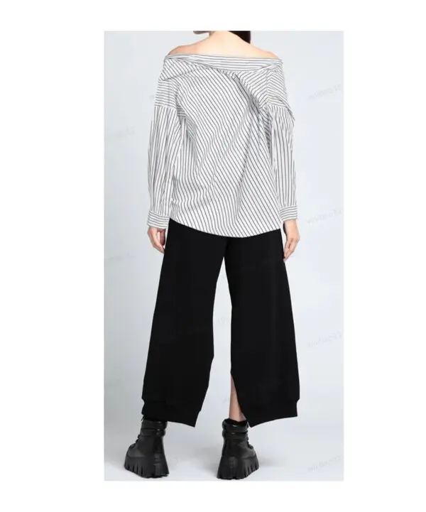 Balenciaga Striped Shirt With Bow Detail