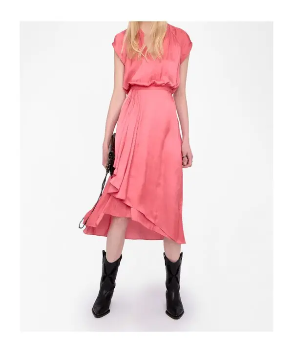 Zadig&Voltaire Mid-length Satin Dress With Ruffled Hem