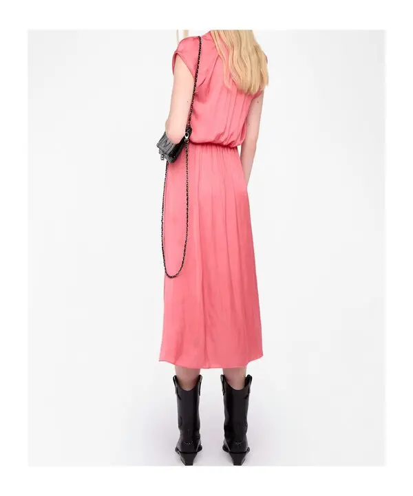 Zadig&Voltaire Mid-length Satin Dress With Ruffled Hem