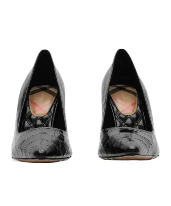 Burberry Crocodile-effect Leather Pointed-toe Pumps