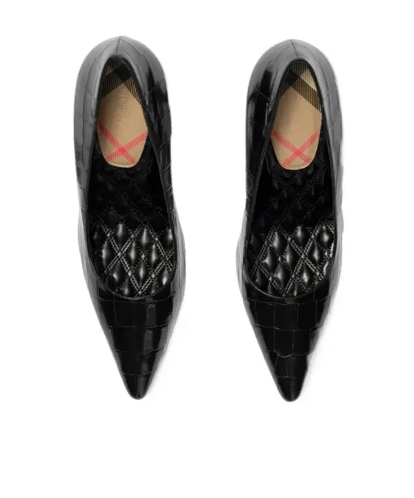 Burberry Crocodile-effect Leather Pointed-toe Pumps