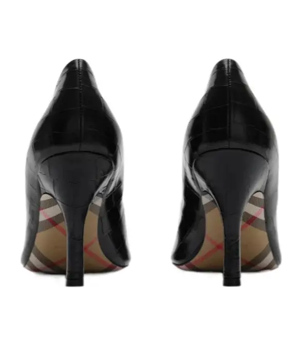 Burberry Crocodile-effect Leather Pointed-toe Pumps