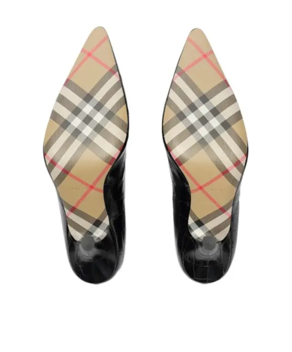 Burberry Crocodile-effect Leather Pointed-toe Pumps