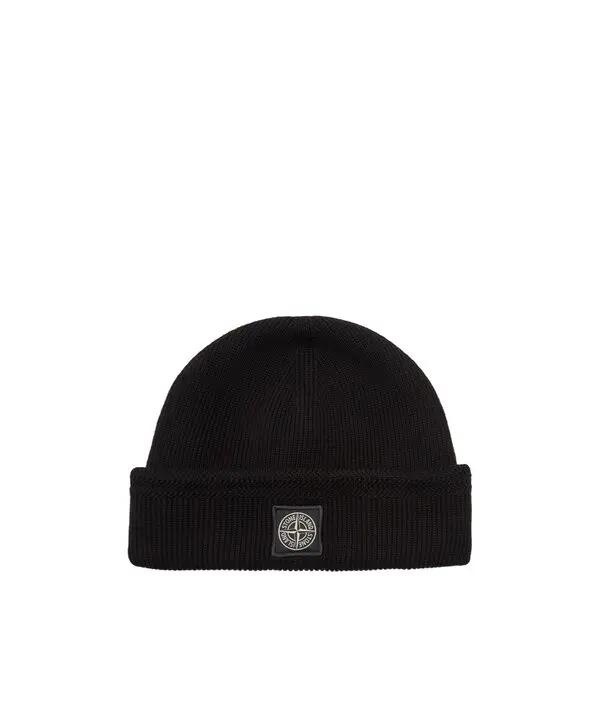 Stone Island Compass Logo-appliquéd Ribbed Cotton-knit Beanie