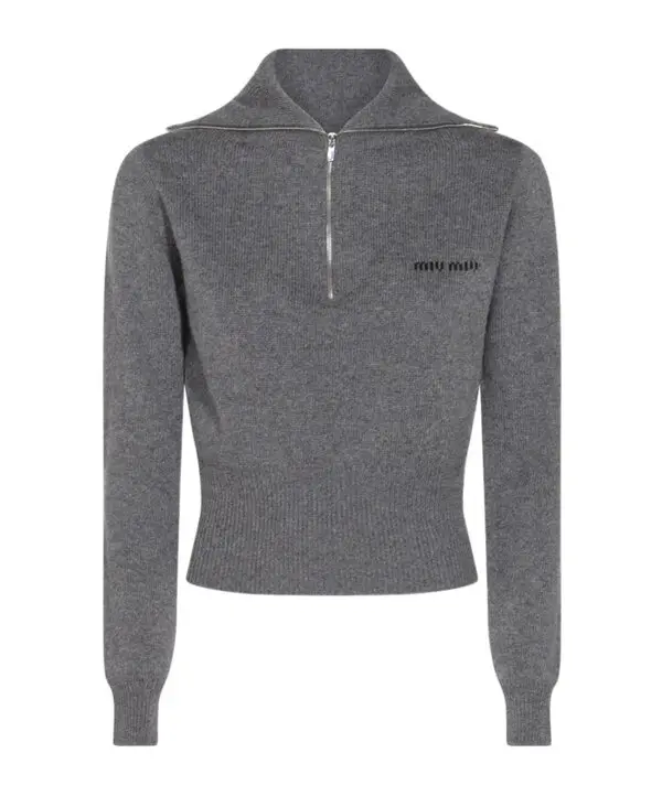 Miu Miu Cashmere Half-zip Sweater
