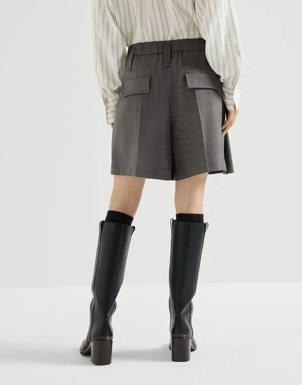Brunello Cucinelli Tropical Luxury Wool Formal Shorts