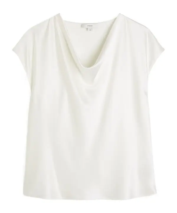 Vince Drape Neck Top - White