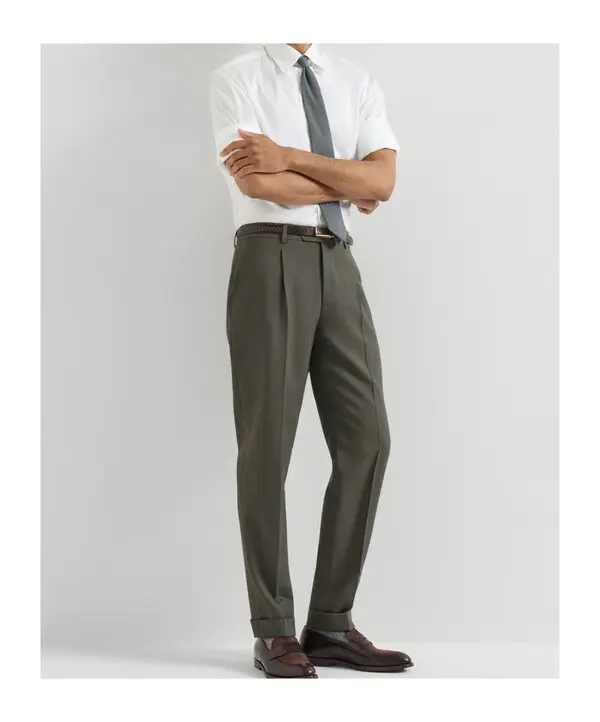 Brunello Cucinelli Virgin Wool Canvas Trousers