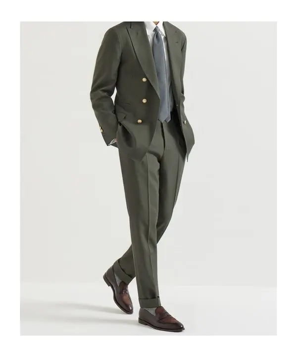 Brunello Cucinelli Virgin Wool Canvas Trousers