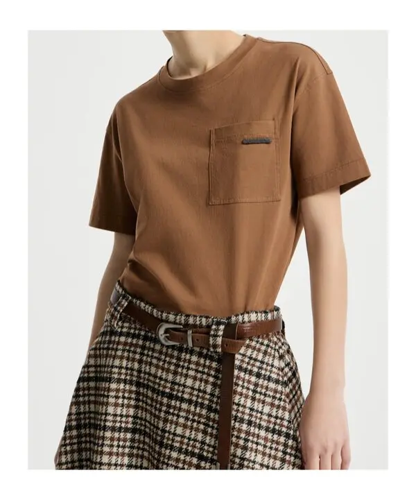 Brunello Cucinelli Cotton Jersey T-shirt With Monili Detail