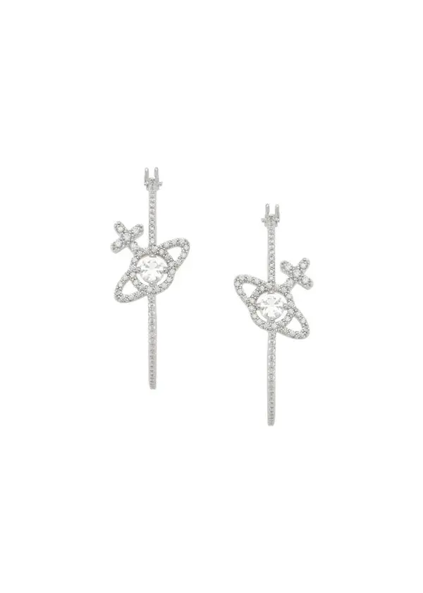 VIVIENNE WESTWOOD Olympia Cz Pave Hoop Earrings