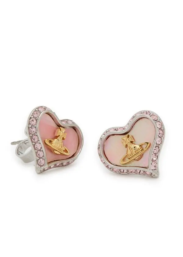 VIVIENNE WESTWOOD Petra Heart Crystal-embellished Stud Earrings