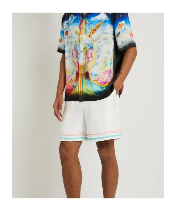 Casablanca Dance Joy Printed Silk Shorts