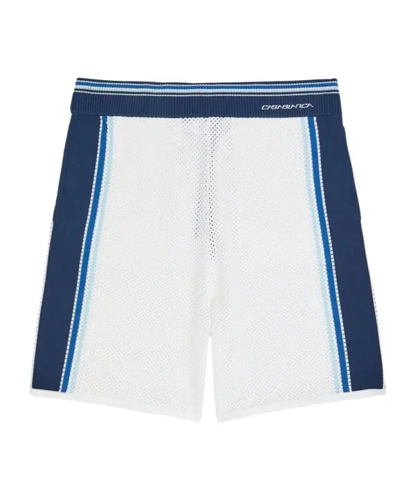 Casablanca Panelled Knit Shorts - White