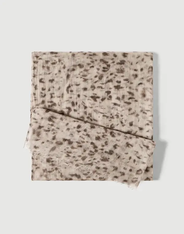 Brunello Cucinelli Lynx-print Cashmere Scarf