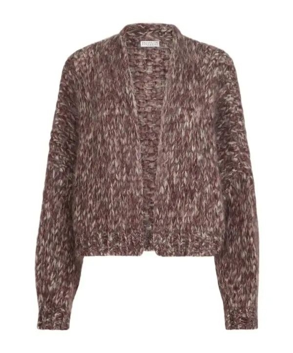 Brunello Cucinelli Malfilé Mohair Cardigan - Purple