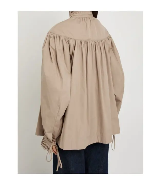 Dries Van Noten Pleated Cotton-poplin Shirt - Nude