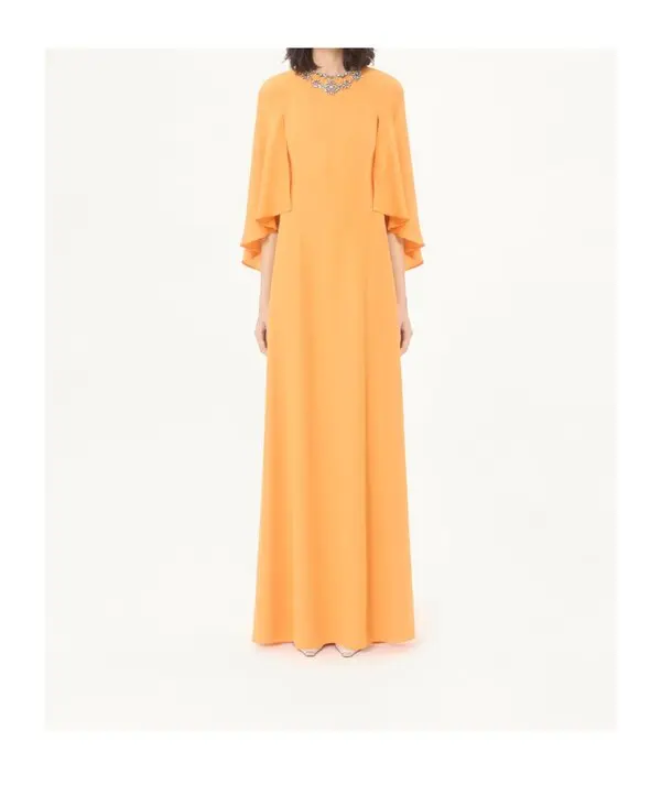 Valentino Garavani Shawl Dress With Embroidered Necklace