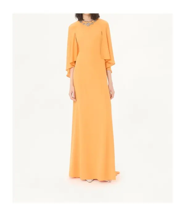 Valentino Garavani Shawl Dress With Embroidered Necklace