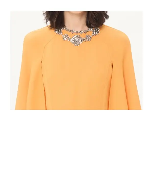 Valentino Garavani Shawl Dress With Embroidered Necklace