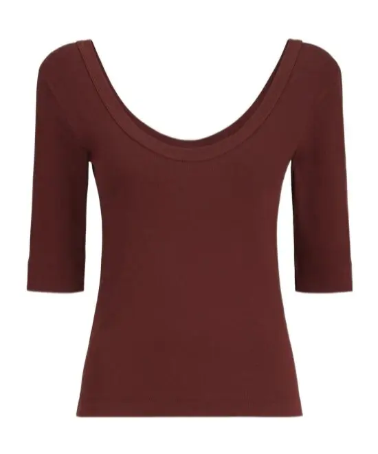 Brunello Cucinelli Stretch Cotton Ribbed Jersey T-shirt With Monili Trim