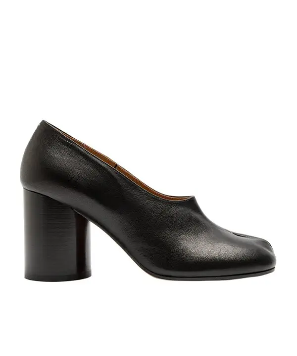 MAISON MARGIELA Tabi 80 Grained Leather Pumps - Black