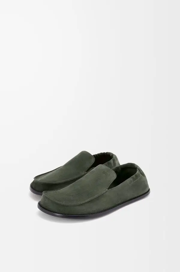 Loewe Flex Suede Loafers - Gray-green