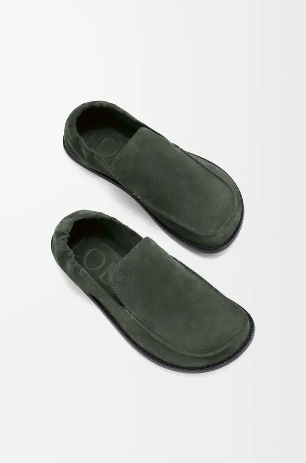 Loewe Flex Suede Loafers - Gray-green