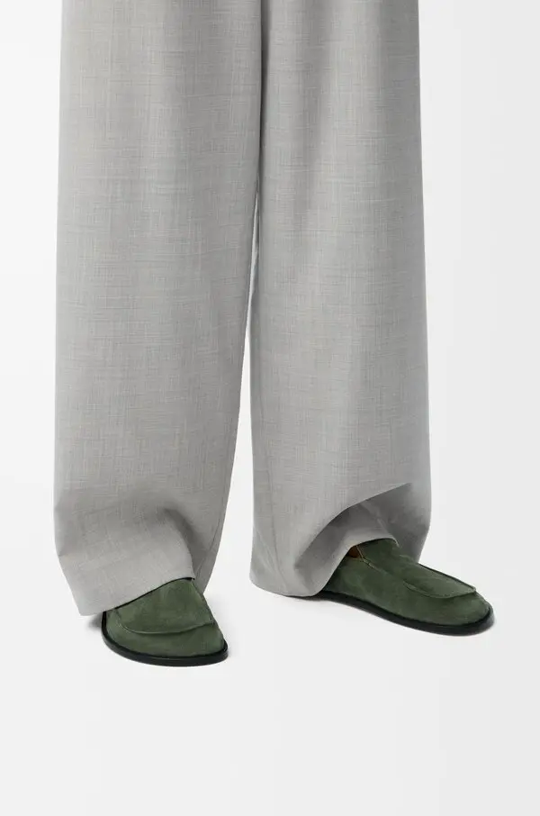 Loewe Flex Suede Loafers - Gray-green
