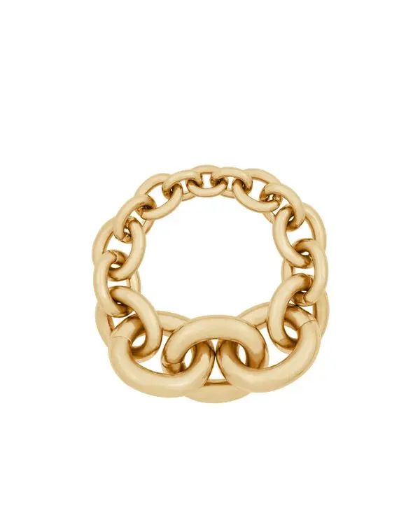 Saint Laurent Graduated Chain Ring In 18k Gold