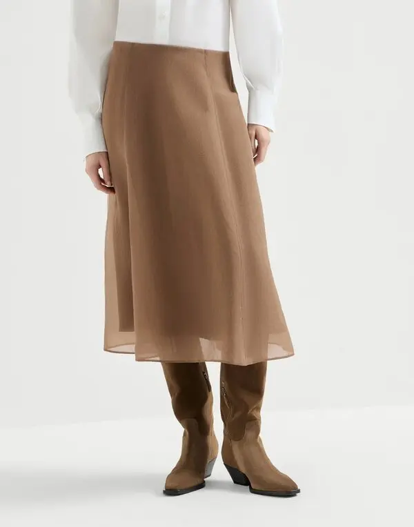 Brunello Cucinelli Crispy Silk Circle Skirt