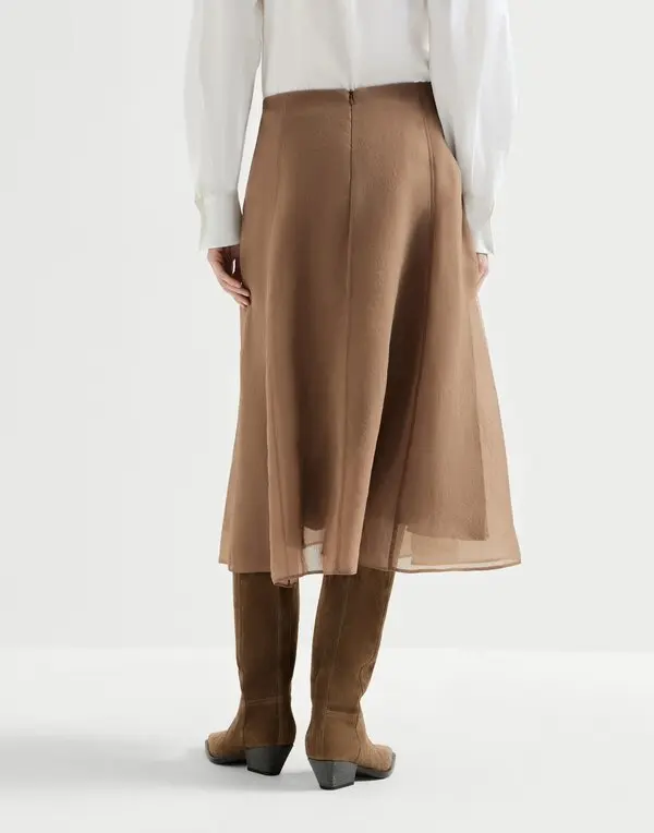 Brunello Cucinelli Crispy Silk Circle Skirt