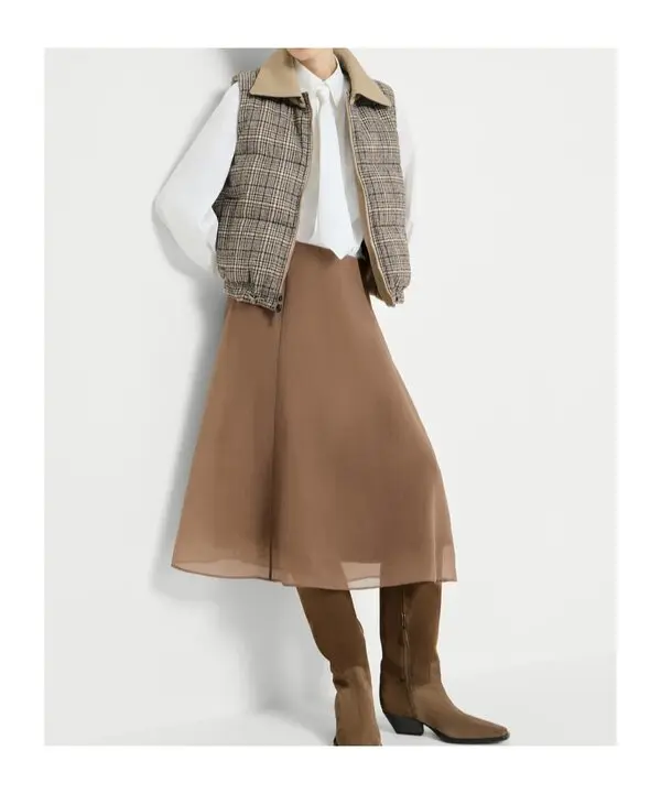 Brunello Cucinelli Crispy Silk Circle Skirt