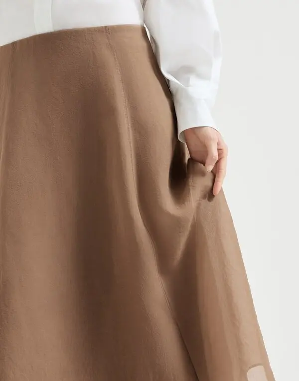 Brunello Cucinelli Crispy Silk Circle Skirt