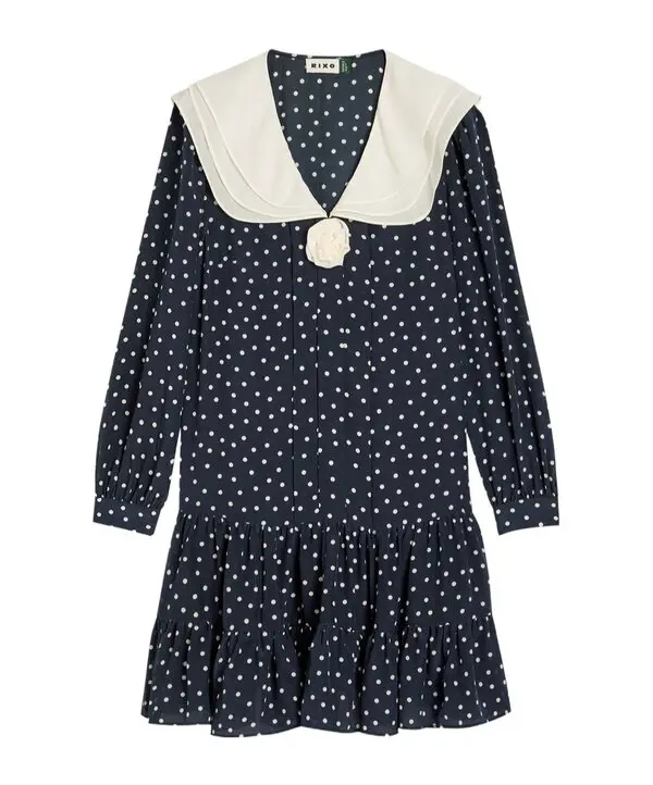 Rixo Valetta Polka Dot Silk-chiffon Mini Dress