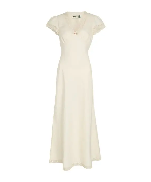 Rixo Clarice Lace-embellished Linen-blend Maxi Dress