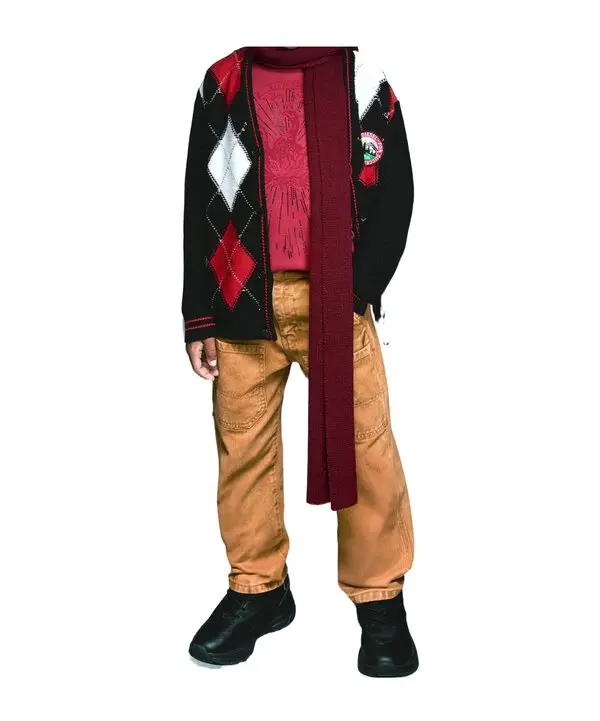 DIESEL® V-neck Argyle Knit Cardigan