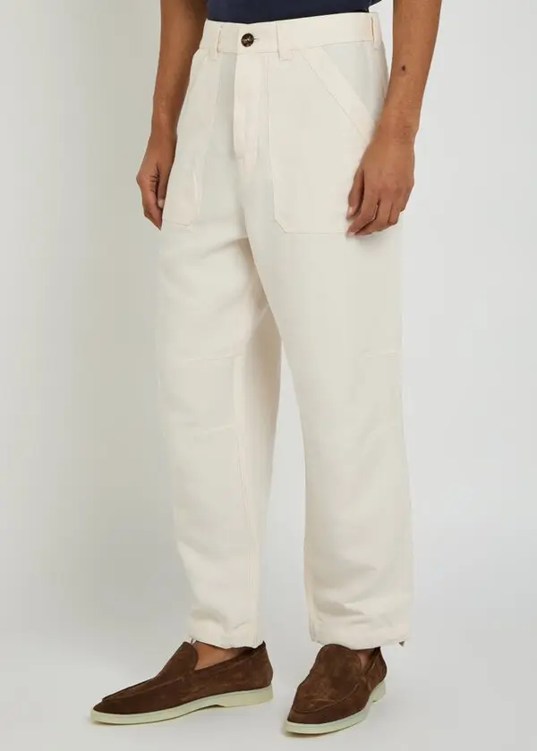 Brunello Cucinelli Relaxed Linen And Cotton-blend Trousers